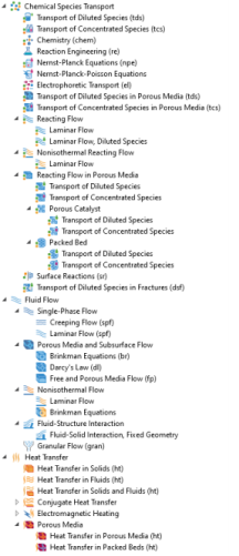 Chemical Reaction Engineering Module Interfaces