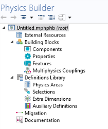 The Physics Builder Window