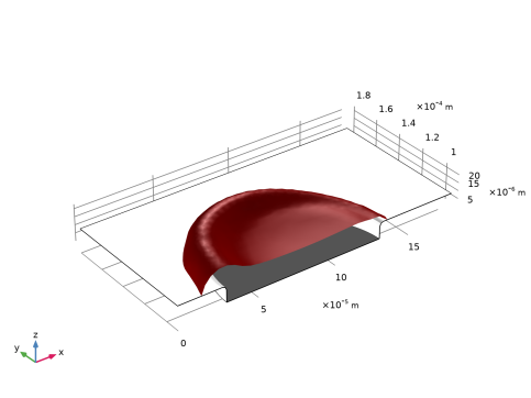 Electrodeposition of a Microconnector Bump with Deforming Geometry in 3D