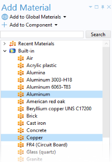 COMSOL 6.3 - Add Materials