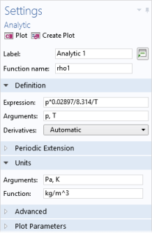 COMSOL 6.3 - Defining an Analytic Function