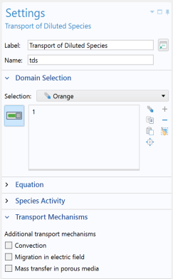 COMSOL 6.3 - Transport of Diluted Species
