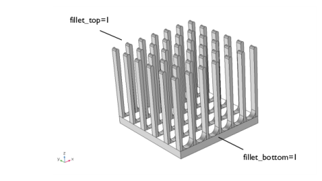 COMSOL 6.3 - Heat Sink — Parameterized Fin Types Part