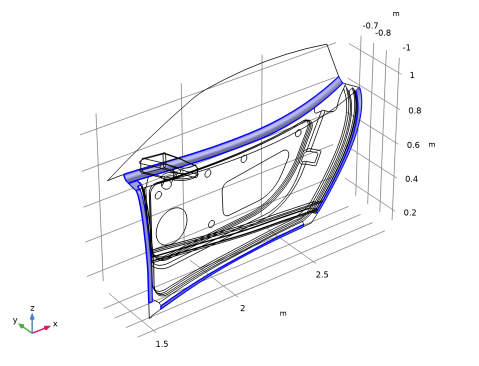 COMSOL 6.3 - Fluid–Structure Interaction on a Sports Car Door