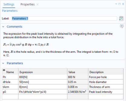 COMSOL 6.3 - Global Definitions - Parameters