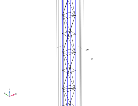COMSOL 6.4 - Buckling Analysis of a Truss Tower